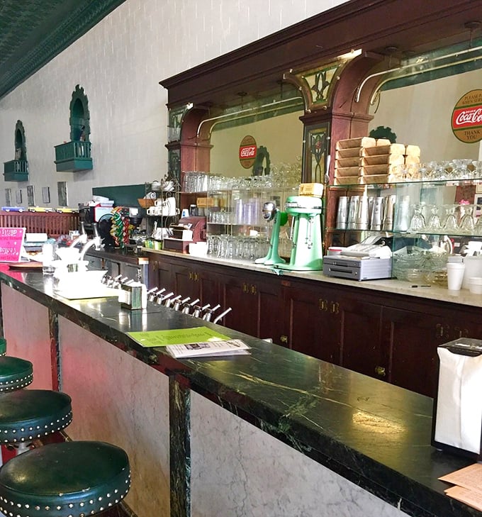 Ice Cream Station: The command center of deliciousness &ndash; where soda jerks orchestrate fizzy symphonies behind a marble counter that's seen it all.
