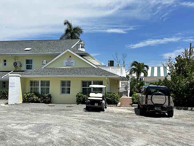 The Outlet Restaurant serves up island charm with a side of local flavor in a classic yellow Florida building.