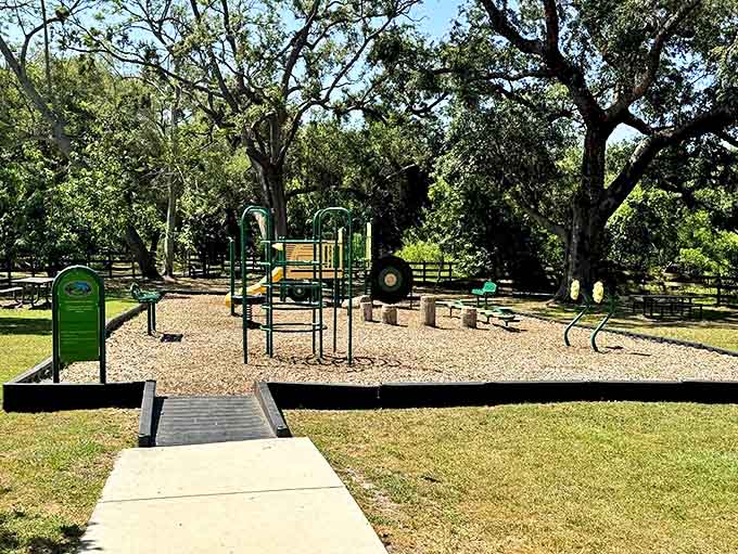 The nature-inspired playground blends fun with environmental education, where climbing and exploring become lessons in appreciating the outdoors.