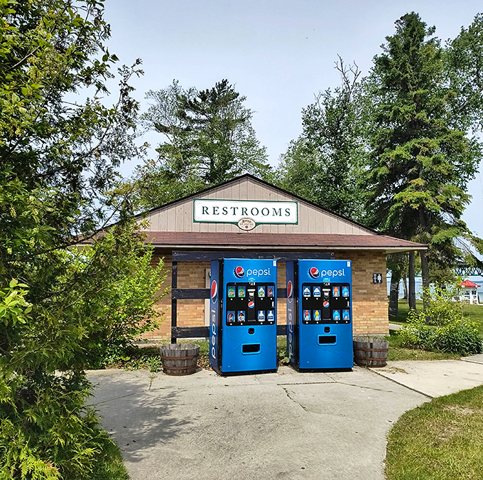 Even the practical facilities maintain historical charm, with vintage-style buildings housing modern conveniences for today's lighthouse visitors.
