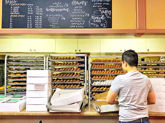 Another angle of donut paradise – where decisions are difficult but regrets are impossible.
