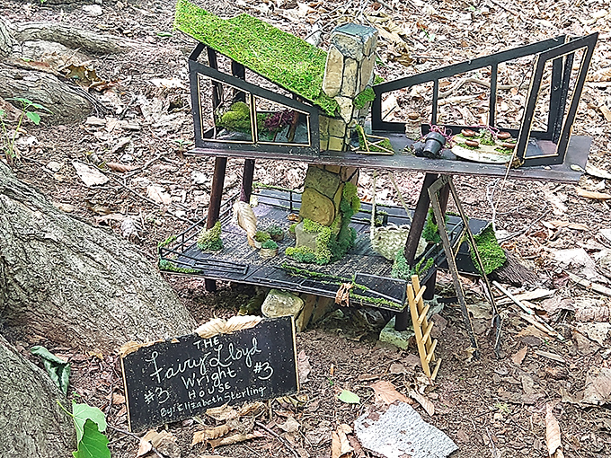 The "Fairy Lloyd Wright" house showcases architectural whimsy with its modernist design scaled down for the smallest residents.