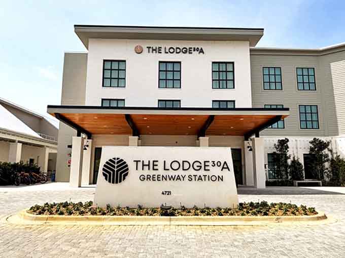 The Lodge 30A welcomes guests with modern coastal elegance, proving that "boutique" and "comfortable" aren't mutually exclusive concepts.