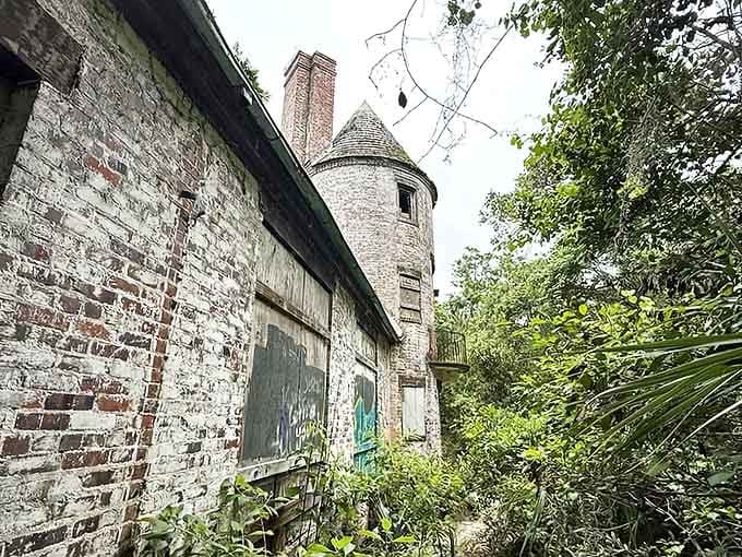 Vines and vegetation creep steadily upward, nature's patient fingers gradually reclaiming what humans built with such confidence and permanence.