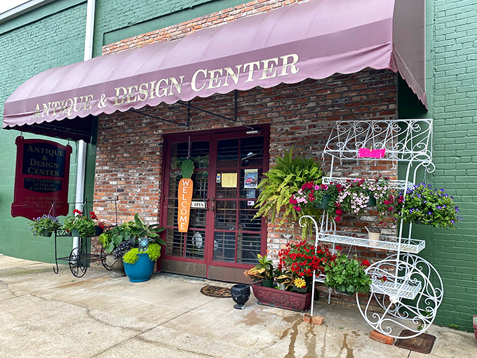 That pink awning signals you've found a place where vintage treasures and design inspiration collide in the most delightful and unexpected ways possible.
