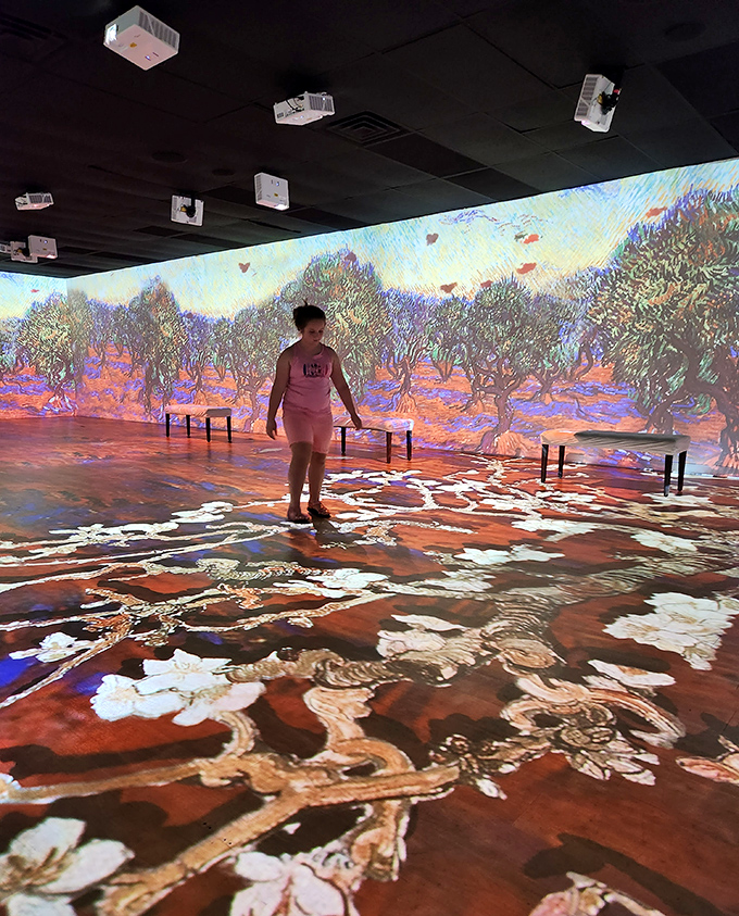 Step right into the painting! Being surrounded by the beauty of those iconic almond blossoms is truly marvelous.