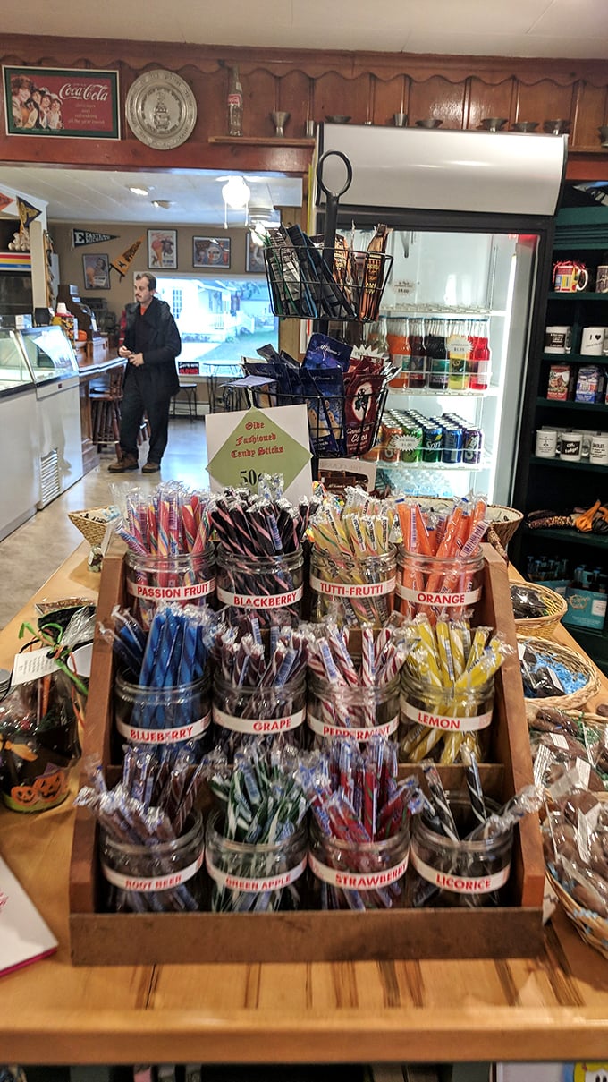 The antique cash register isn't just decoration &ndash; it's a working piece of history tallying sweet memories one sale at a time.