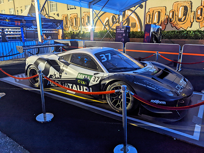 Even the cars get artistic at Wynwood, where this racing machine sits like an interactive sculpture, blurring lines between sport and art.