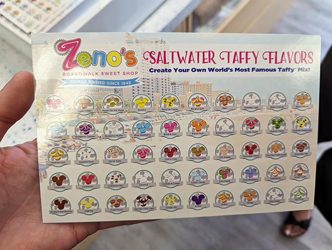 The flavor chart that makes choosing your taffy mix feel like assembling your fantasy candy team roster.