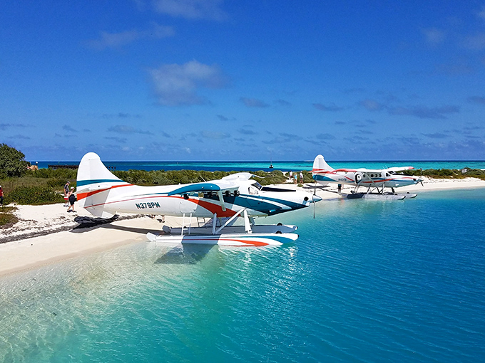 Seaplanes offer the quickest route to paradise, touching down on water so clear you can count fish from above.
