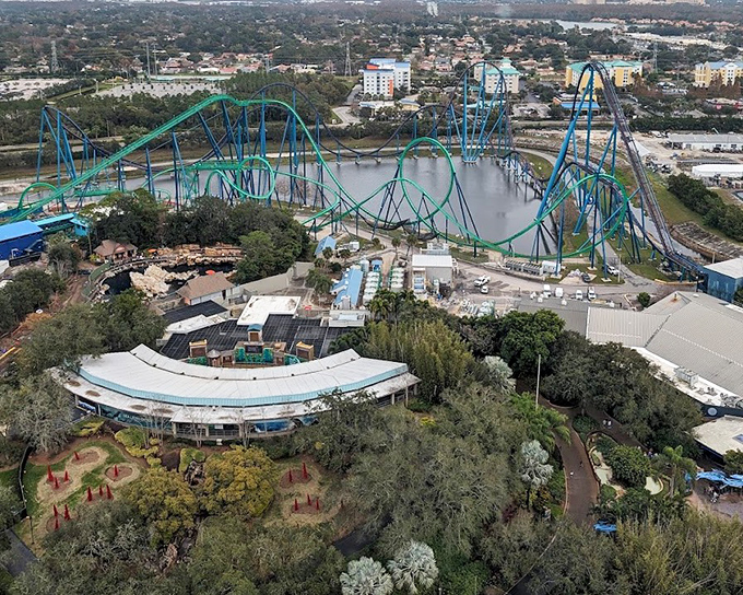 Aerial Perspective: The park's relatively compact layout compared to other Orlando destinations allows visitors to experience all major attractions in a single day.