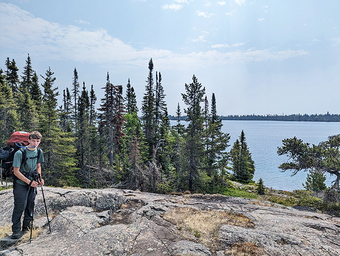 Hiking Isle Royale's rocky terrain – where every step is a negotiation between gravity, determination, and the quality of your boot treads.