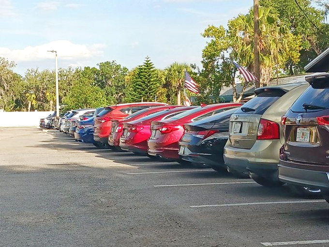 A full parking lot hints at the hidden gem within &ndash; locals and tourists alike flock to this off-the-beaten-path culinary adventure.