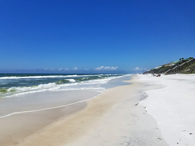 Pristine shores where the Gulf of Mexico shows off its best emerald-blue outfit for beachgoers.
