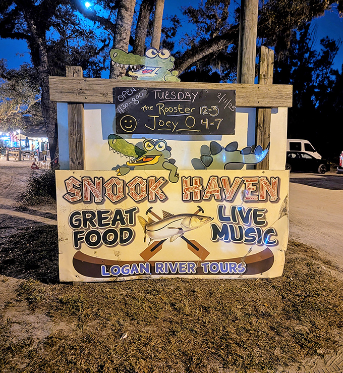 Cartoon alligators and promises of great food and live music &ndash; Snook Haven doesn't need fancy marketing.