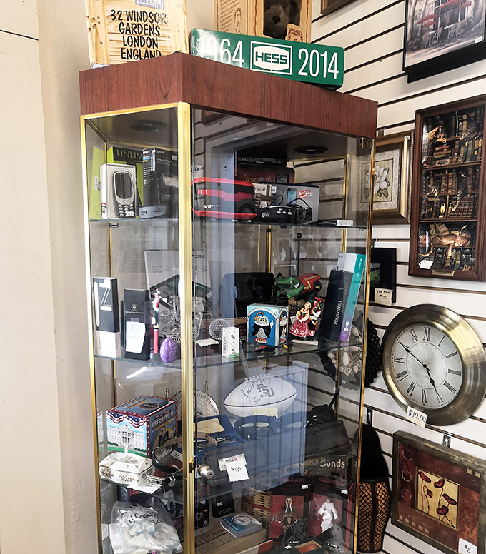 Collectibles and memorabilia sit safely behind glass, waiting for the perfect enthusiast to give them pride of place in a new collection.