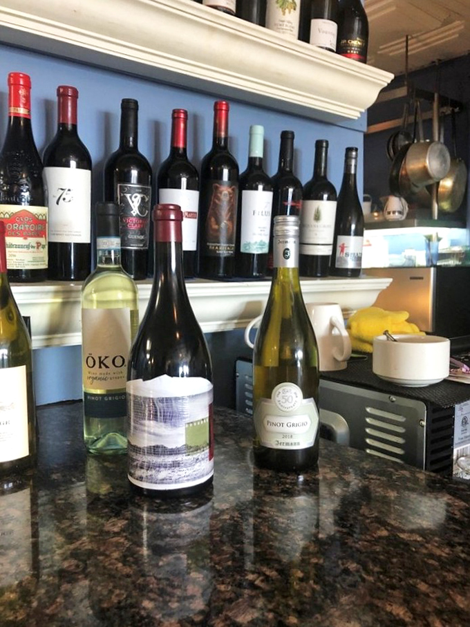 Bottles line the shelves like soldiers ready for duty – standing by to complement whatever treasure from the sea lands on your table.