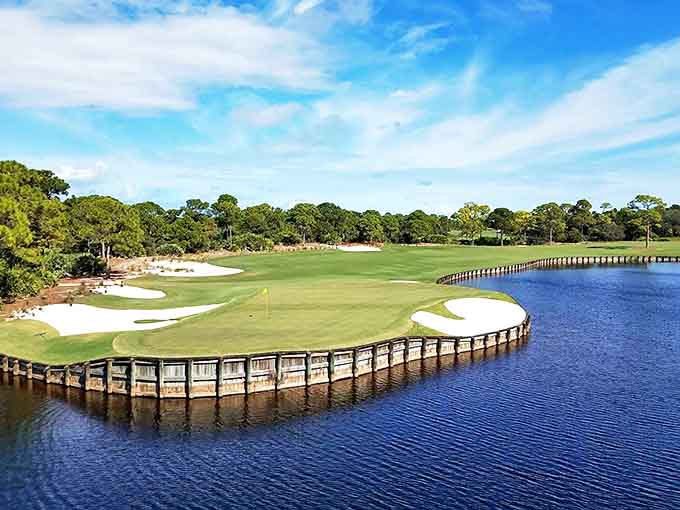 Golf perfection awaits at this challenging course, where water hazards glisten in the Florida sunshine and every hole offers postcard-worthy vistas.