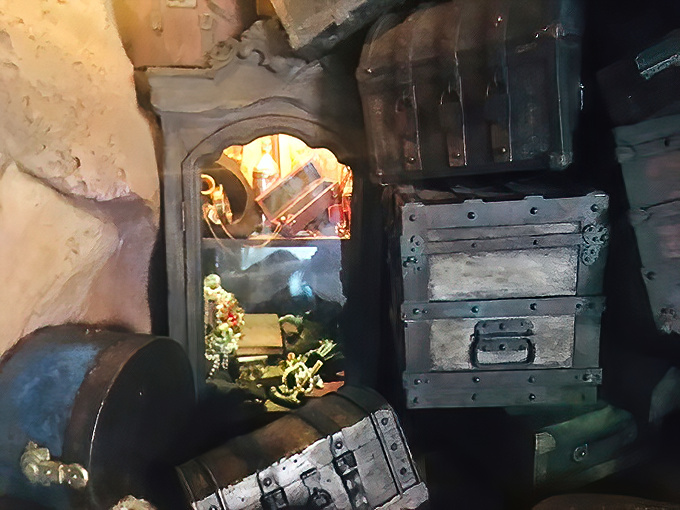 Mysterious treasure chests hint at adventures past and secrets yet to be discovered. Pirates would be drooling over this collection.