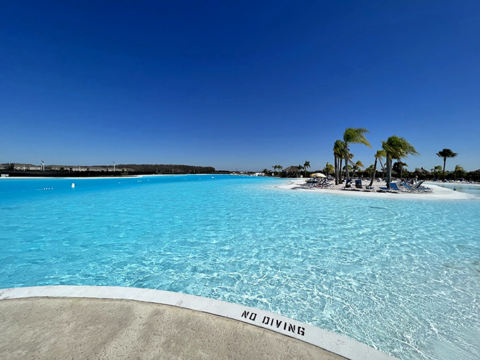 Clear Lagoon Water Crystal waters so pristine you can count your toes without squinting&mdash;nature's pedicure inspection station.