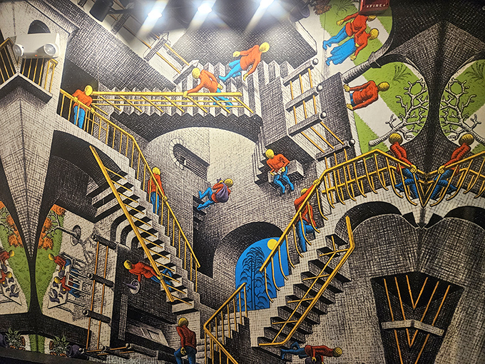 These M.C. Escher-inspired stairs challenge perception and make you question whether going up is actually going down &ndash; a workout for legs and brain alike.