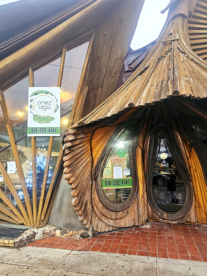 The entrance beckons with curved wooden doorways that feel like portals to another world &ndash; one where spices rule and flavors don't whisper, they sing.