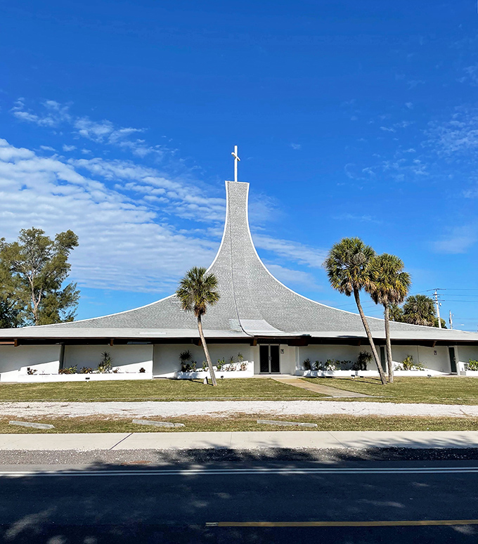 Even the churches in Holmes Beach seem to reach toward heaven with a bit more architectural flair. Sunday service with a view!