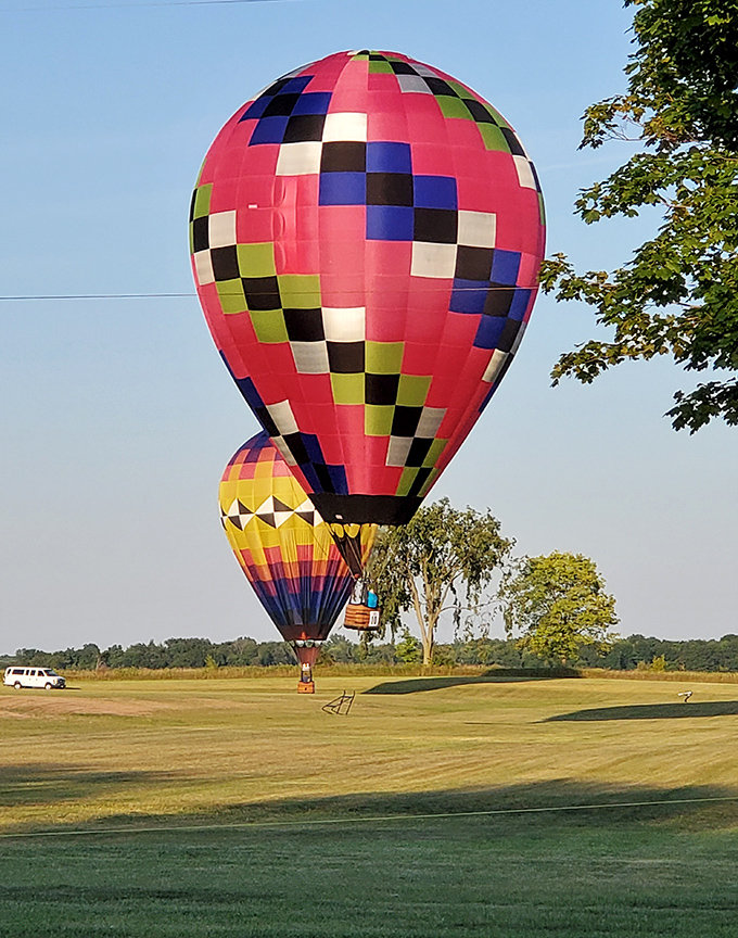 Hot air balloons offer the ultimate bird's-eye view of Little Bavaria &ndash; just don't drop your pretzel from up there!