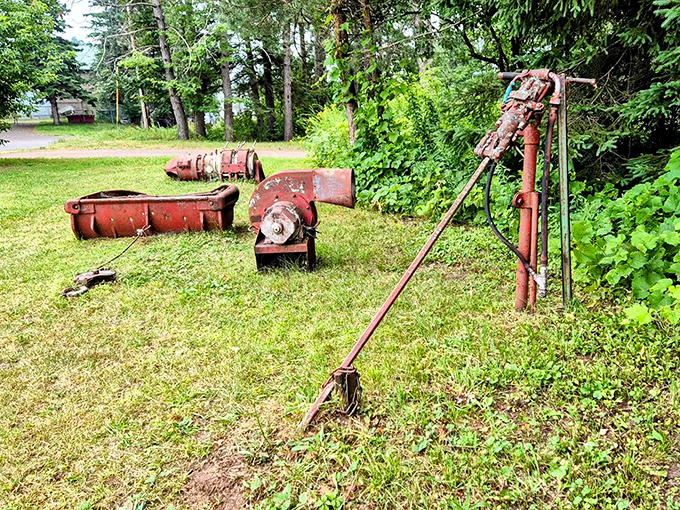 Mining equipment scattered throughout the park tells the story of the region's industrial past, creating a fascinating historical layer beneath the tourist attraction.