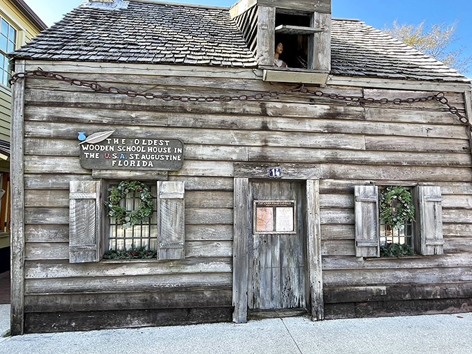 The Oldest Wooden Schoolhouse looks like it might collapse in a strong breeze, yet has educated generations since the early 1700s.