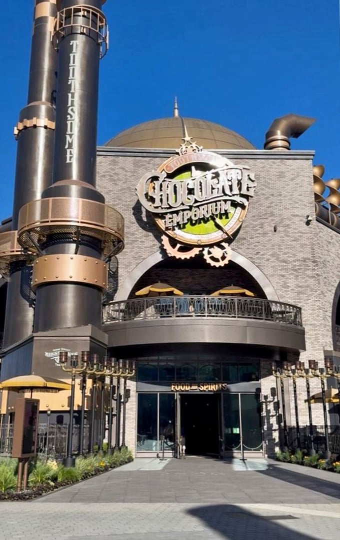 The factory facade beckons chocolate lovers like a siren song &ndash; resistance is futile when those smokestacks are calling your name.