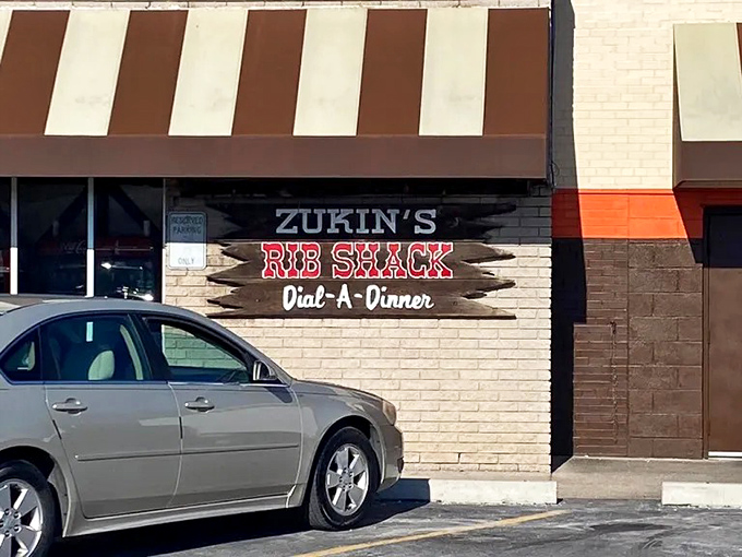 The parking area outside Zukin's fills regularly with barbecue pilgrims seeking smoky salvation in Lincoln Park.