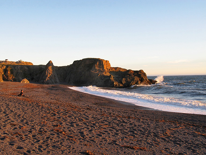 Scenic View: Golden hour transforms this rocky shoreline into something from a dream, where every shadow tells a story.