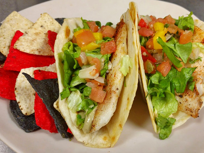 These fish tacos offer a taste of the ocean while you're surrounded by chlorinated waters &ndash; a delicious irony served with tortilla chips.