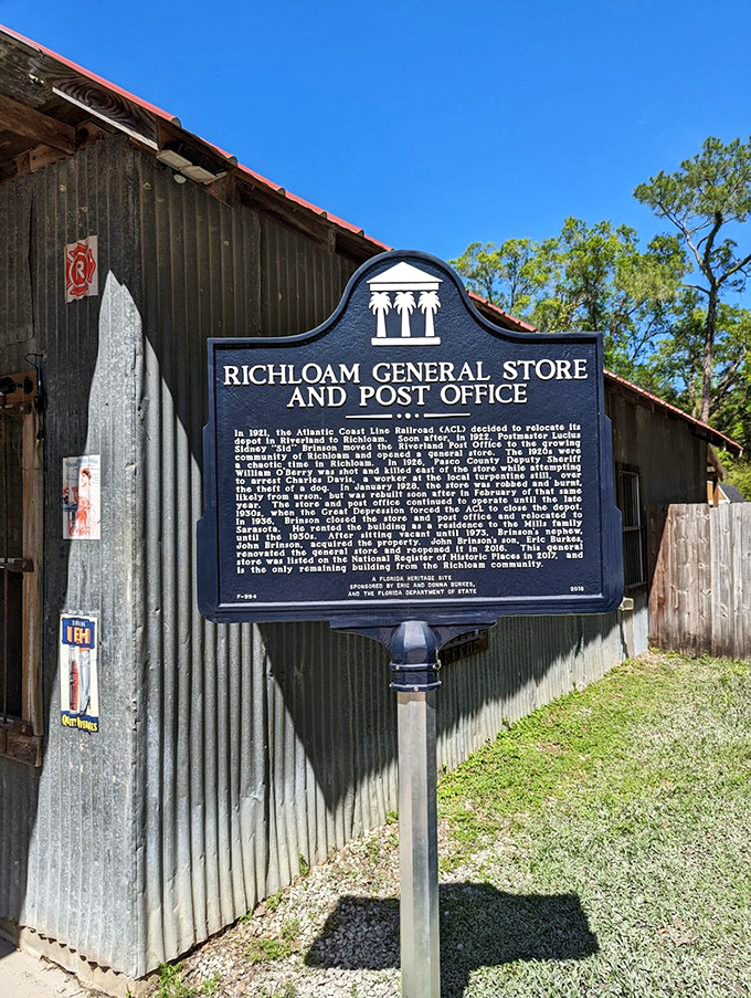 The historical marker tells Richloam's official story, but the real history lives inside where every creaking floorboard has a tale to tell.
