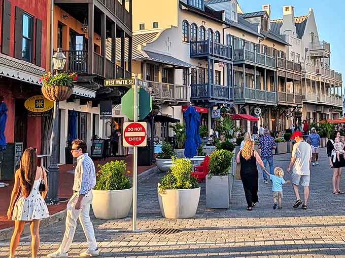 Town Center's colorful buildings create a vibrant backdrop for memory-making, where every storefront promises new discoveries and treats.