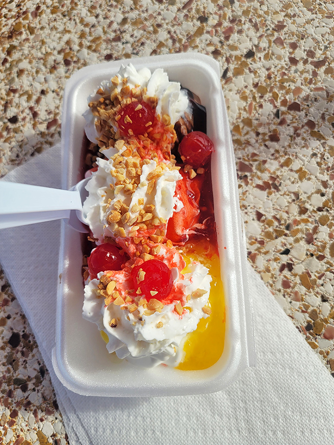 These decadent parfaits showcase Twistee Treat's layering artistry &ndash; caramel and chocolate rivers flowing through vanilla mountains, topped with crunchy nut confetti and whipped cream clouds.