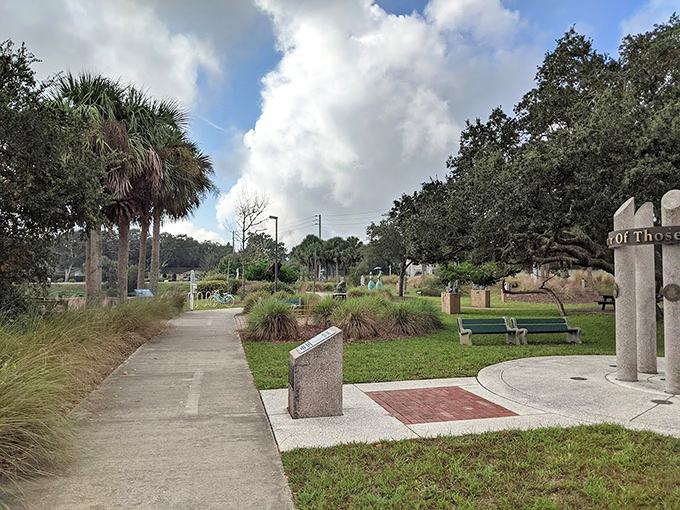 Pathways connect art to nature to remembrance &ndash; this walkway guides visitors through experiences both aesthetic and emotional.