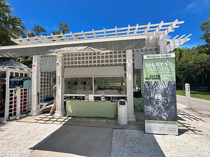 The welcoming entrance to Selby Gardens promises botanical adventures ahead – like the cover of a book you can't wait to open.