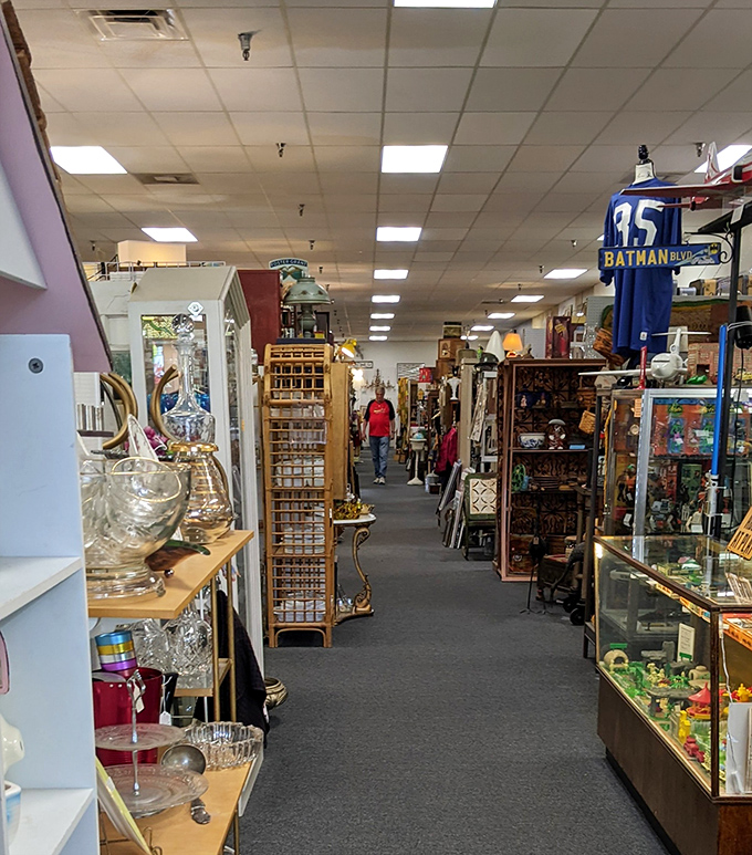 The mall's seemingly endless corridors create a treasure map without boundaries, where each vendor's space opens a new chapter of American material history.