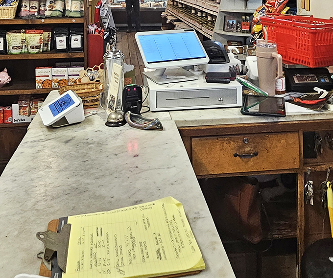The checkout counter isn't just a transaction point, it's where stories are exchanged as freely as the money for those legendary sausages.