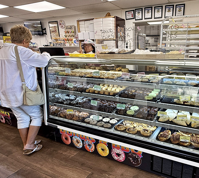 The look of someone contemplating which delicious option to choose &ndash; the universal expression of Yummies first-timers.