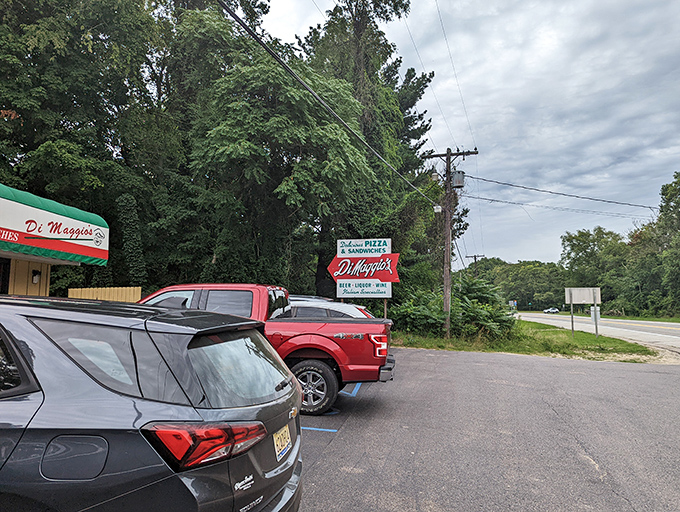 Parking Area: The modest lot filled with cars bearing Wisconsin plates reveals the truth &ndash; locals know where to find authentic Italian comfort without the highway drive.
