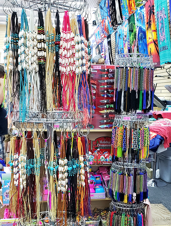 Shell Bracelets: Wearable treasures from the sea dangle in colorful arrays, each strand a jingly reminder of sandy adventures.