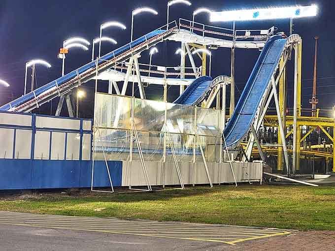 Blue steps lead to a watery descent that promises the perfect combination of cooling relief and controlled panic.