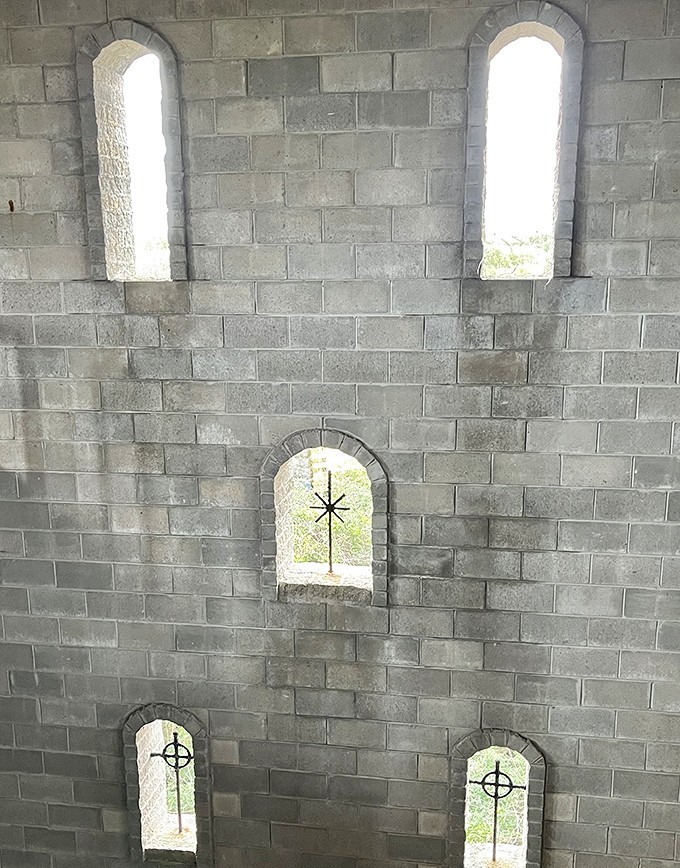 These simple stone openings frame Florida's landscape like medieval paintings, creating perfect portals between past and present.