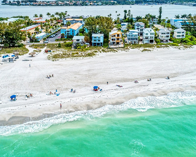 Beachfront homes in candy colors line Anna Maria's shores, each one seemingly competing for the title of "most Instagram-worthy vacation backdrop."