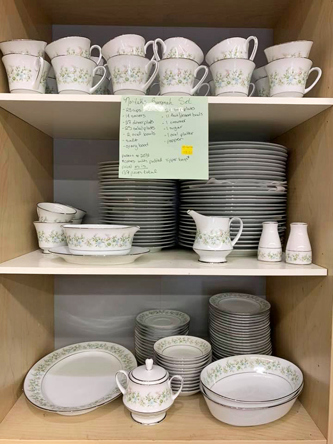 A complete dinnerware set with delicate floral pattern &ndash; ready to elevate everyday meals or star at your next dinner party.