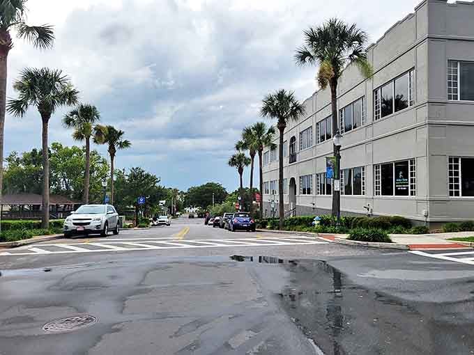 Palm trees stand tall over this walkable downtown, where Florida sunshine bounces off storefronts that haven't changed in decades.