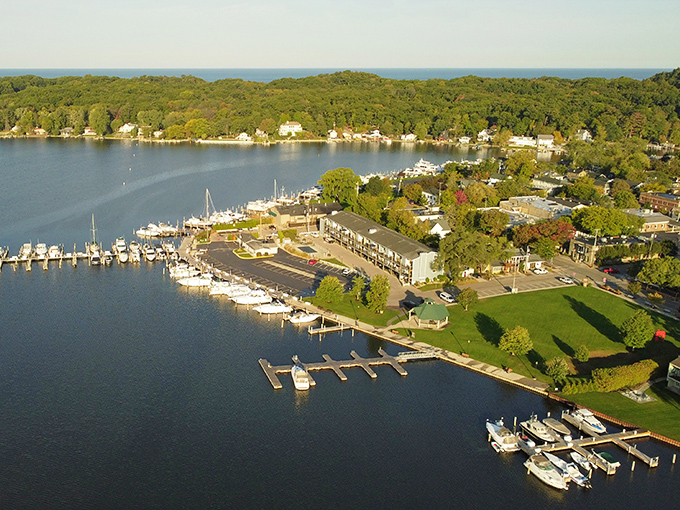 Lake Kalamazoo connects to Lake Michigan, creating a boater's paradise where water traffic jams are the only kind you'll gladly endure.